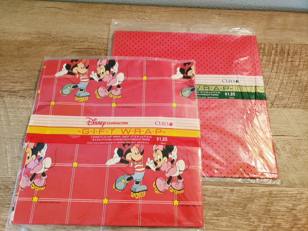 Vintage Mickey and Minnie Mouse Gift Wrap NOS - Etsy