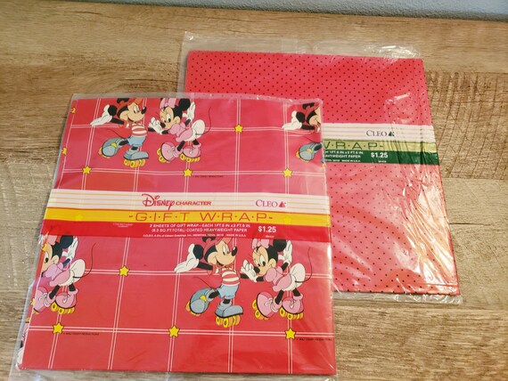 Vintage Mickey and Minnie Mouse Gift Wrap NOS | Etsy