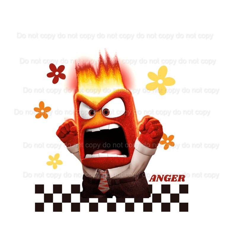 Anger Inside Out Png Anger Png Inside Out Png Floral Retro Anger Png Character Png Design For
