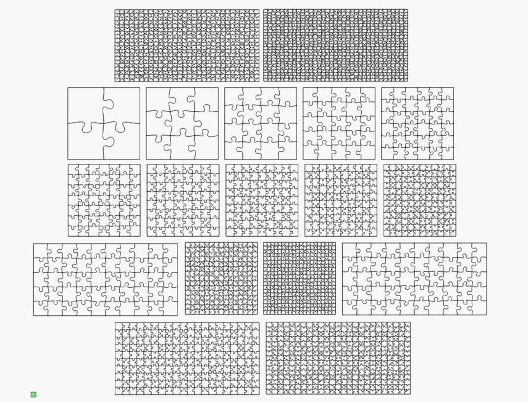 Jigsaw Puzzle Pieces Laser Cut Files Svg, Dxf, Zip, Pdf, Eps Digital ...