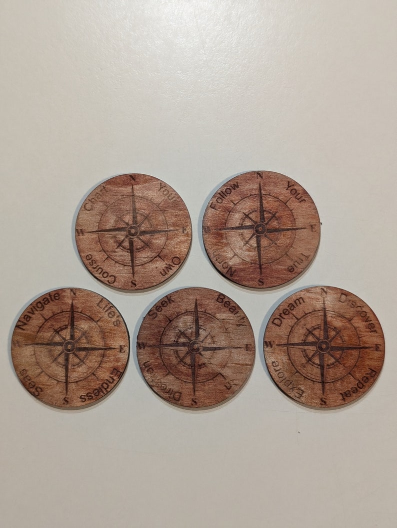 Compass Token DXF SVG Files, Vector Files for Wood Laser Cutting - Etsy