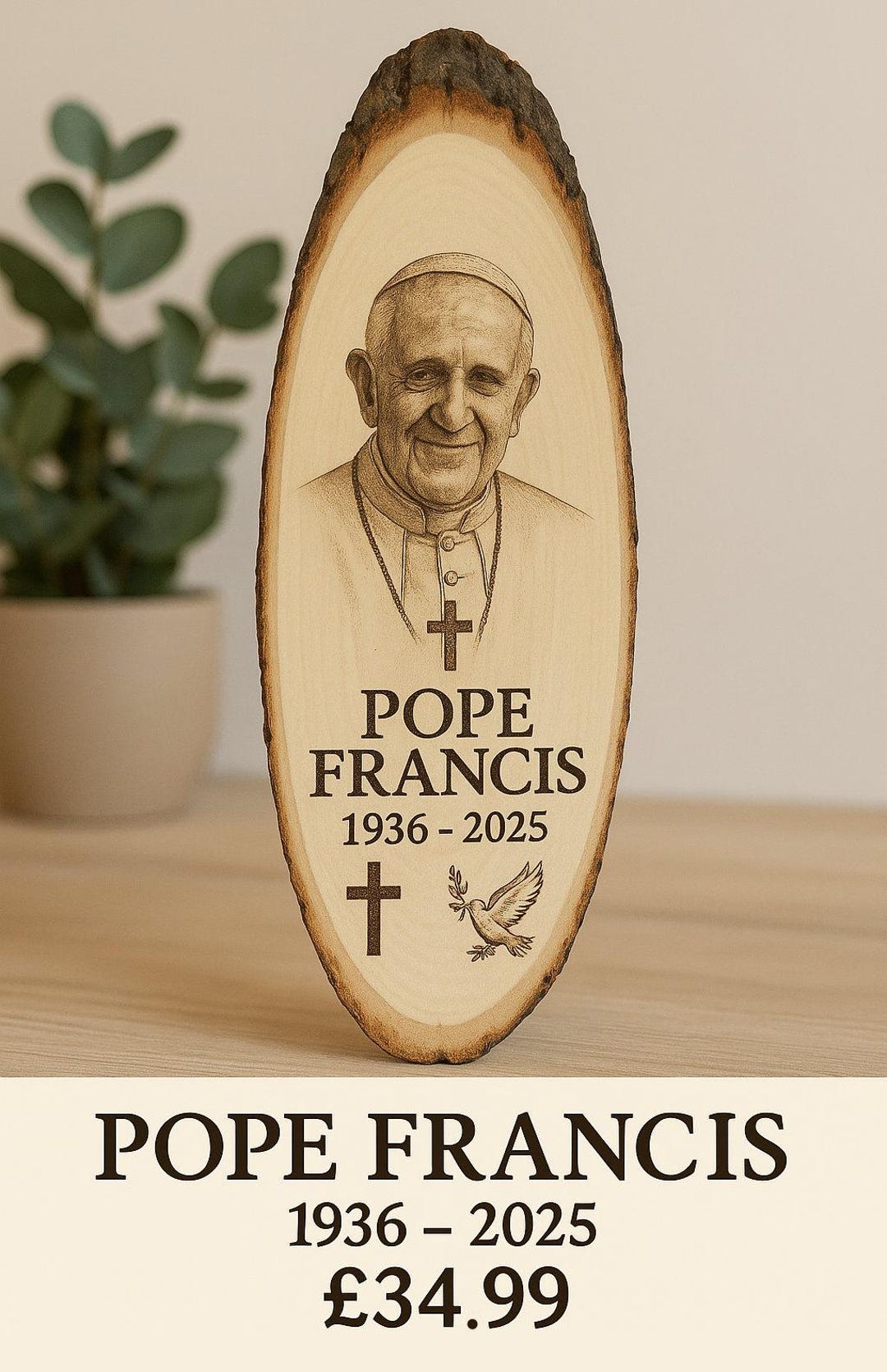 Pope Francis Wooden Memorial Plaque - Etsy