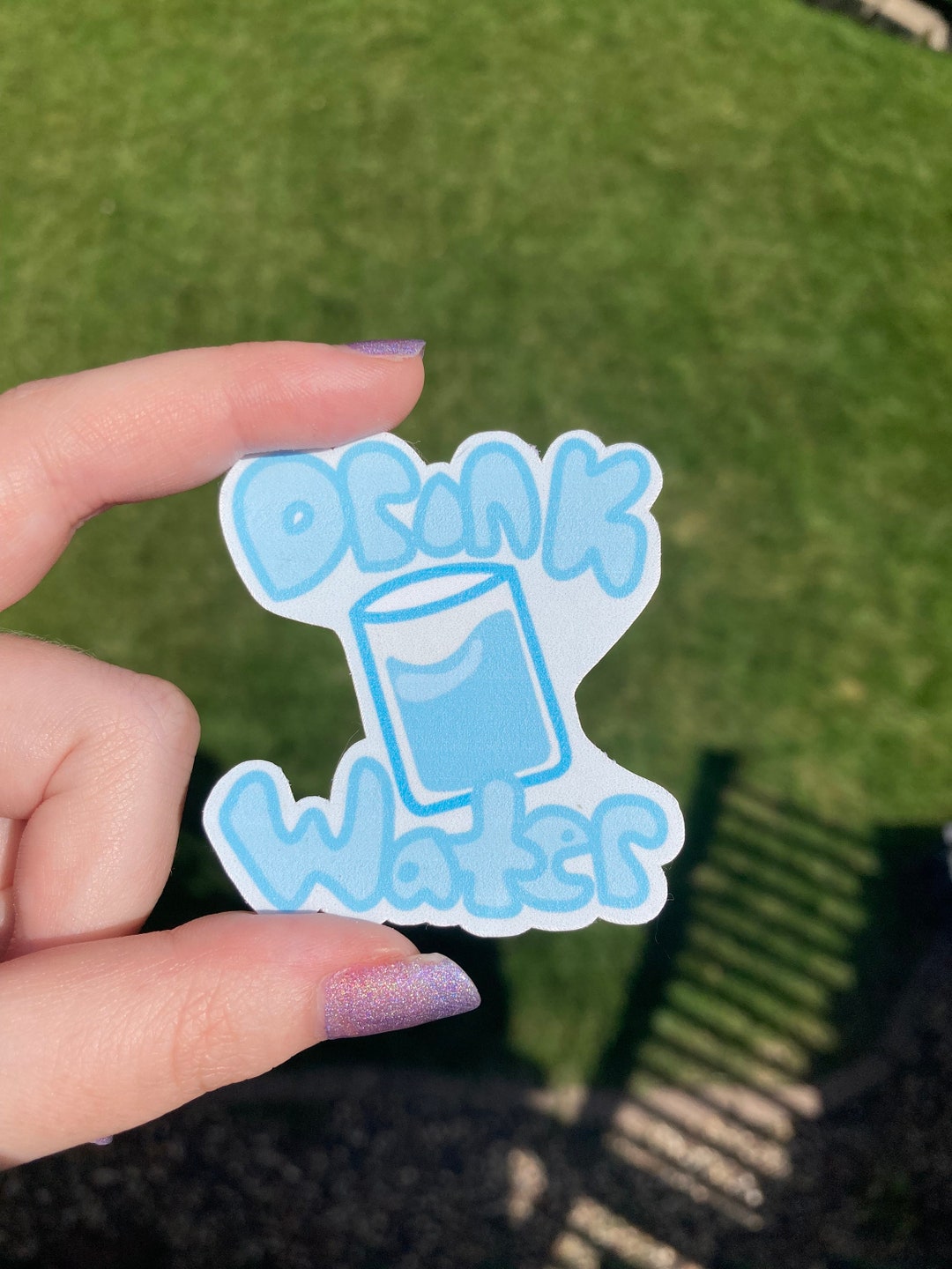 Drink Water Water Bottle Sticker ~ Waterproof, Glossy - Etsy