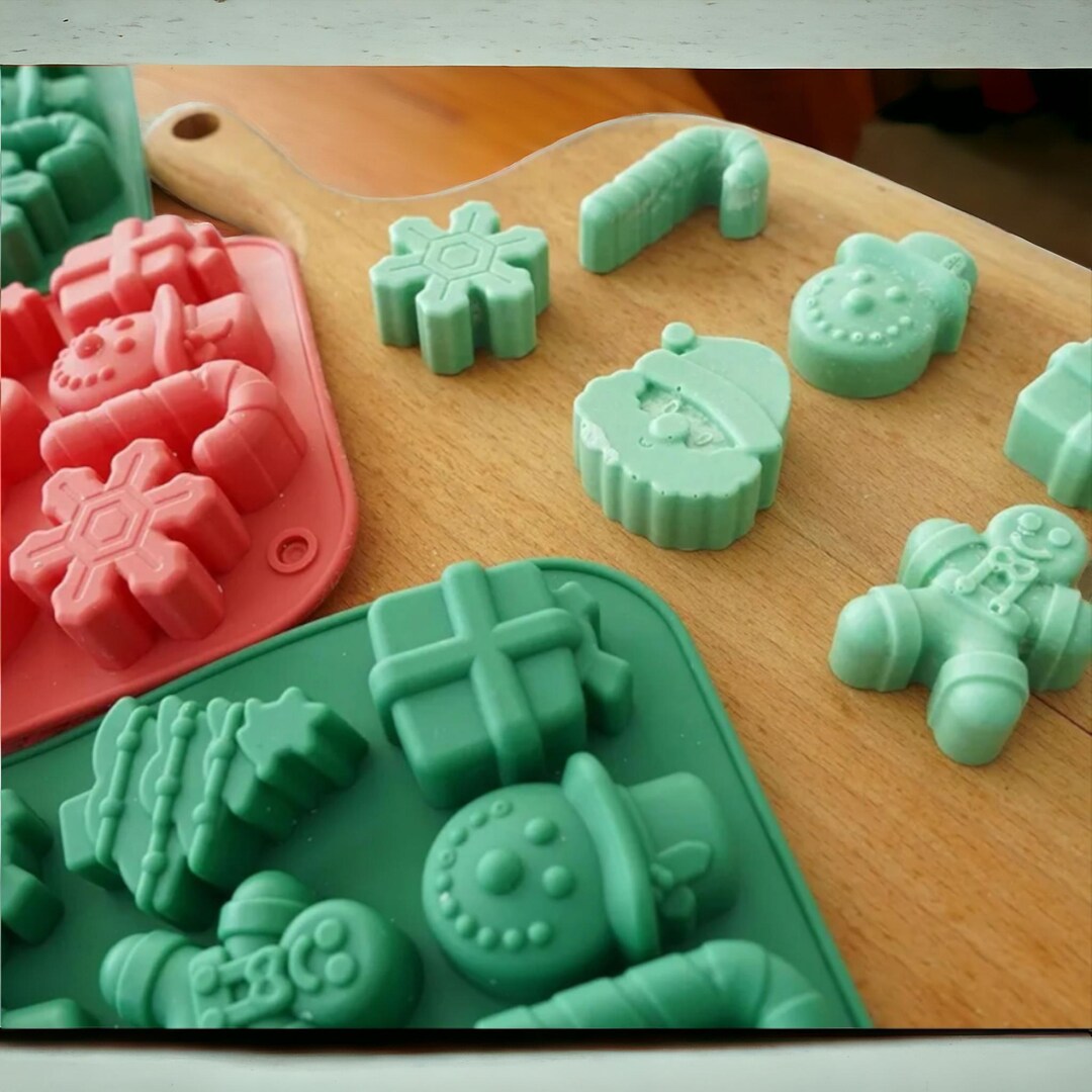 Christmas Silicone Chocolate Molds 4 PCS Candy Baking Molds, 3D ...