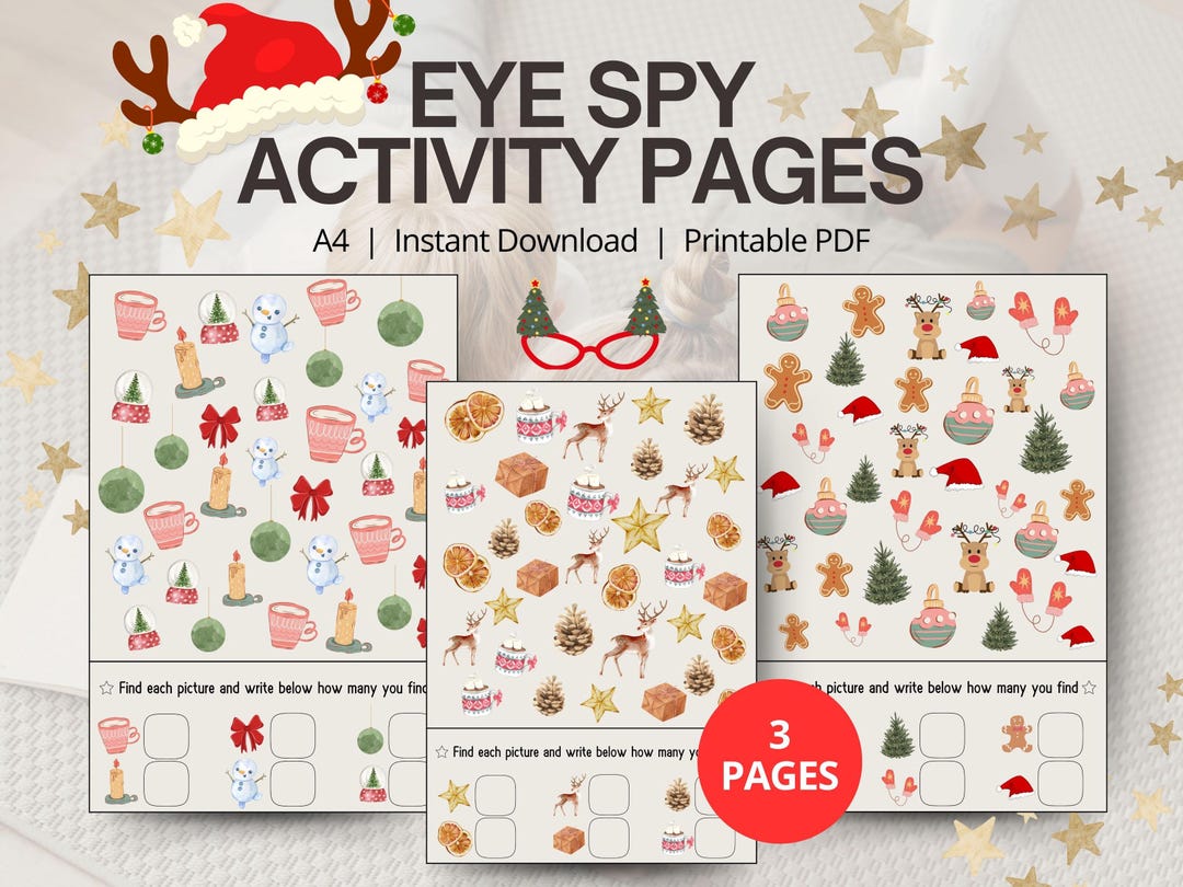 Christmas Eye Spy Activity Pages | Activity Pages for Toddlers | Advent ...