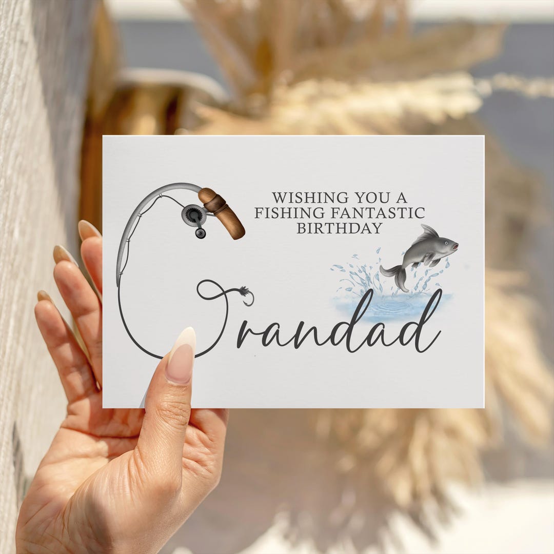 Personalised Fishing Birthday Card | Handmade Hobby Card - Etsy