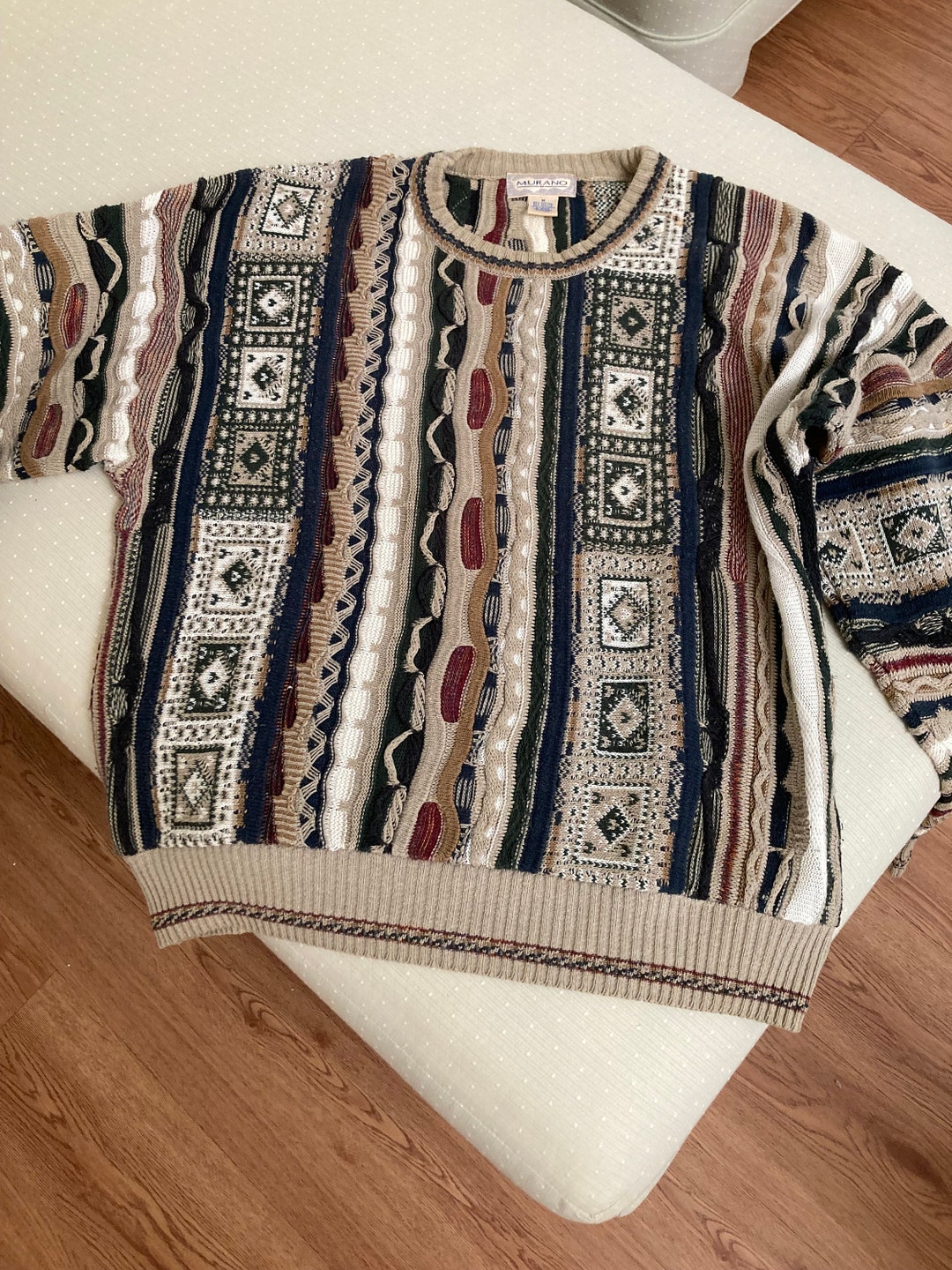 1990's Murano Mens Coogi Inspired Cosby Style Sweater Size M - Etsy