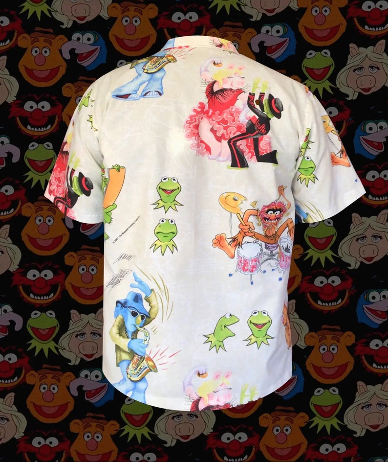 Muppet Show Kermit the Frog Miss Piggy Fozzie Bear Animal Cream Print ...