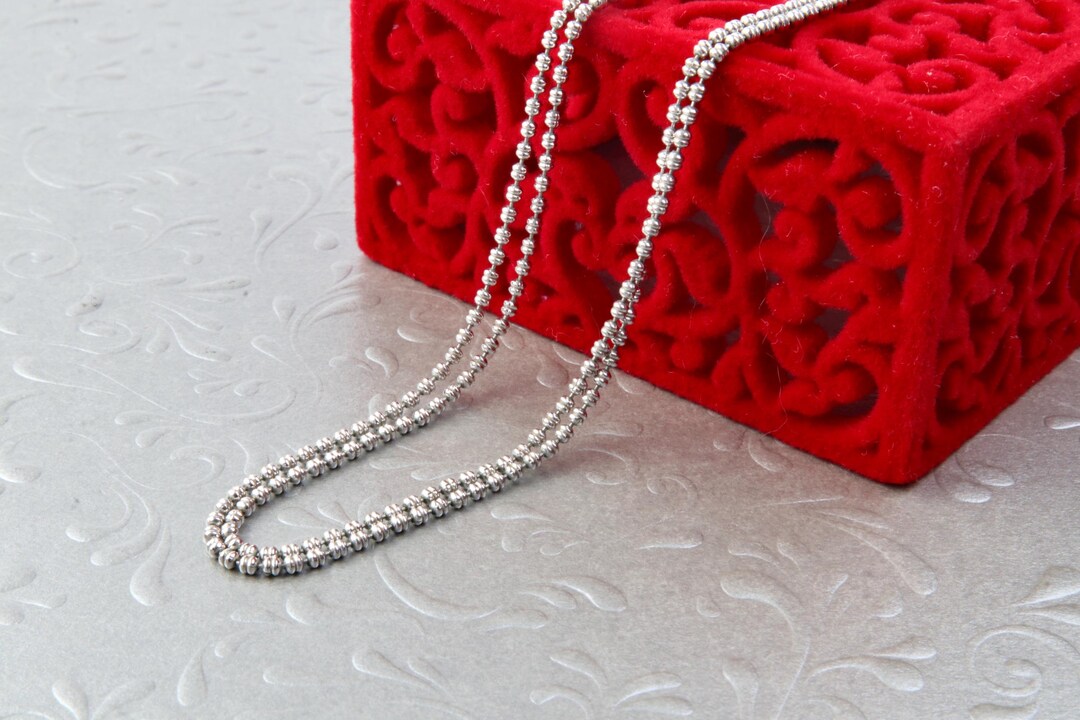 Sterling Silver Two-chain Necklace, Thin Silver Chains, Minimalist ...