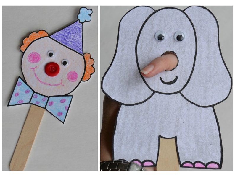 TWO Circus Puppet Templates (digital Downloads) / Puppet Pdf - Etsy