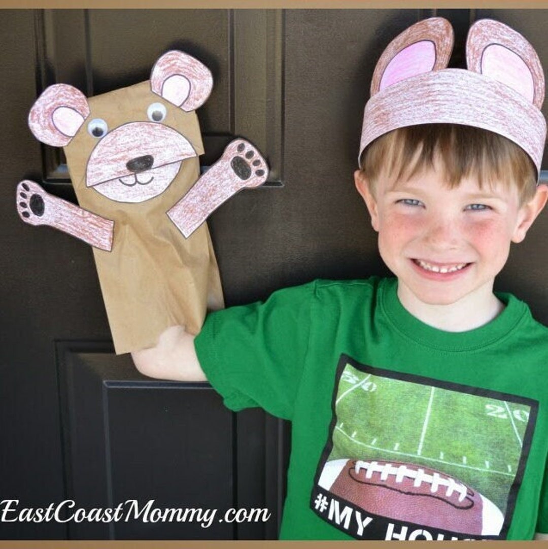 Teddy Bear Puppet and Bear Ears DOWNLOAD / Puppet Pdf - Etsy