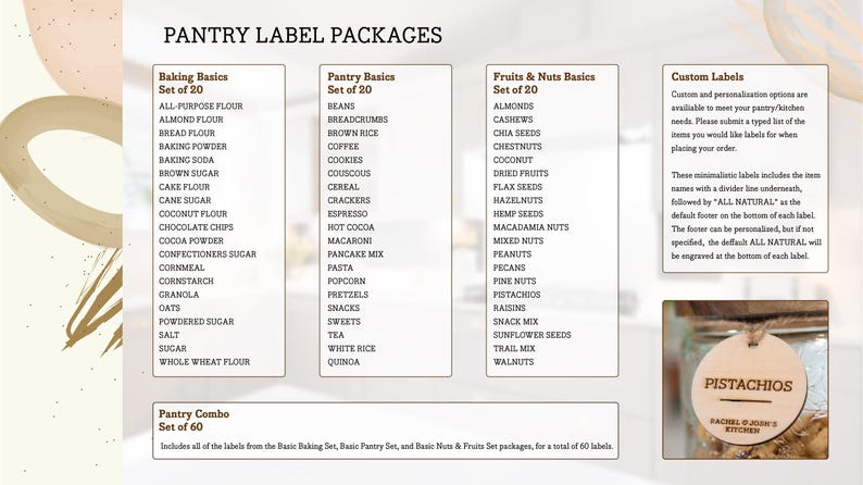 Round Wooden Pantry Labels: Minimalist Kitchen Organization ...