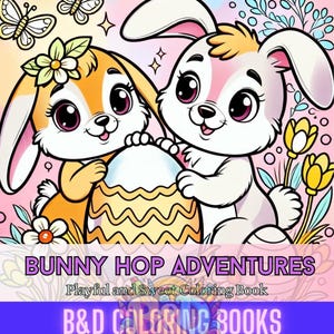 Bunny Hop Adventures | 4 | Puppy and Kitten Easter Coloring Page | Cute ...
