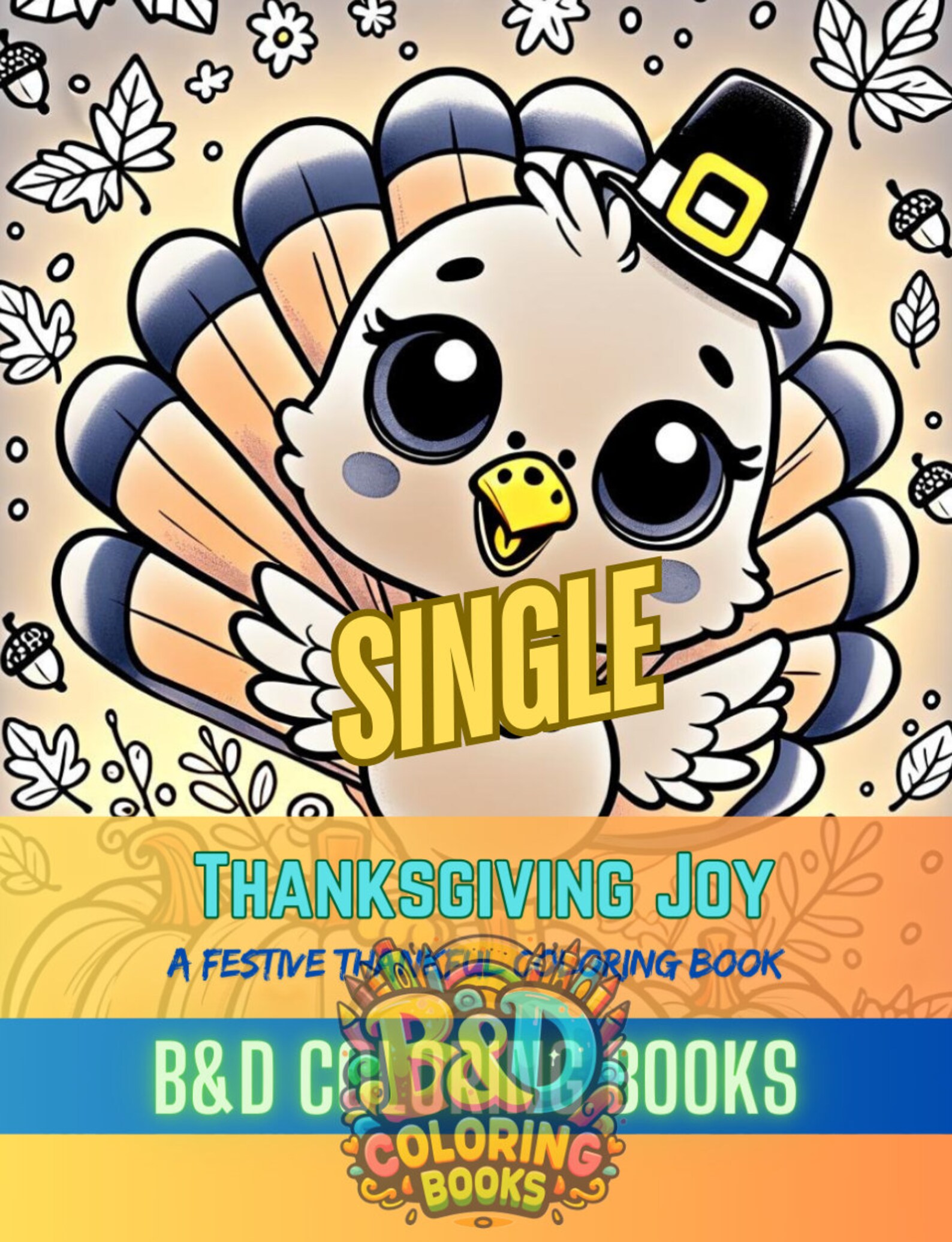 Thanksgiving Joy | 2 | Festive & Thankful Art | Cute Turkey and Harvest ...