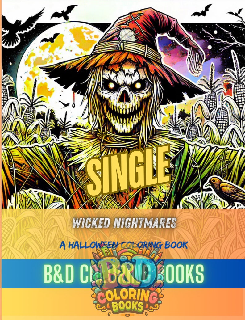 Wicked Nightmares Single Halloween Coloring Page 6 Creepy and Spooky ...