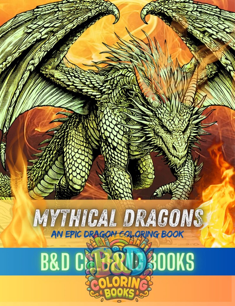 Mythical Dragons | 1 | Single Fantasy Coloring Page | Majestic Moon ...