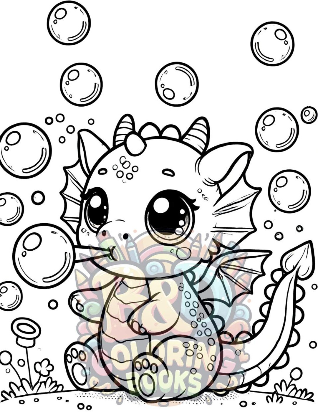 Cute Baby Dragons Coloring | Adorable Art | Cute Dragon Designs | Adult ...