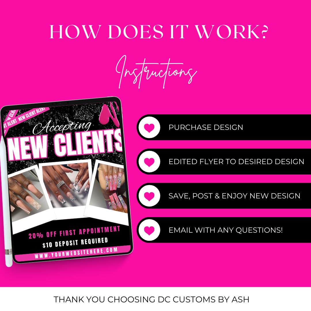 Nail Tech Flyer Template, Pink Flyer, Nail, Hair, Canva DIY Template ...