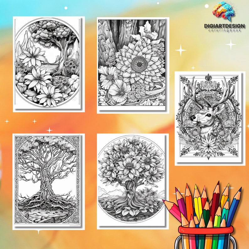 10 Mandala of Seasons Coloring Book, Adults Coloring Pages, Kids ...