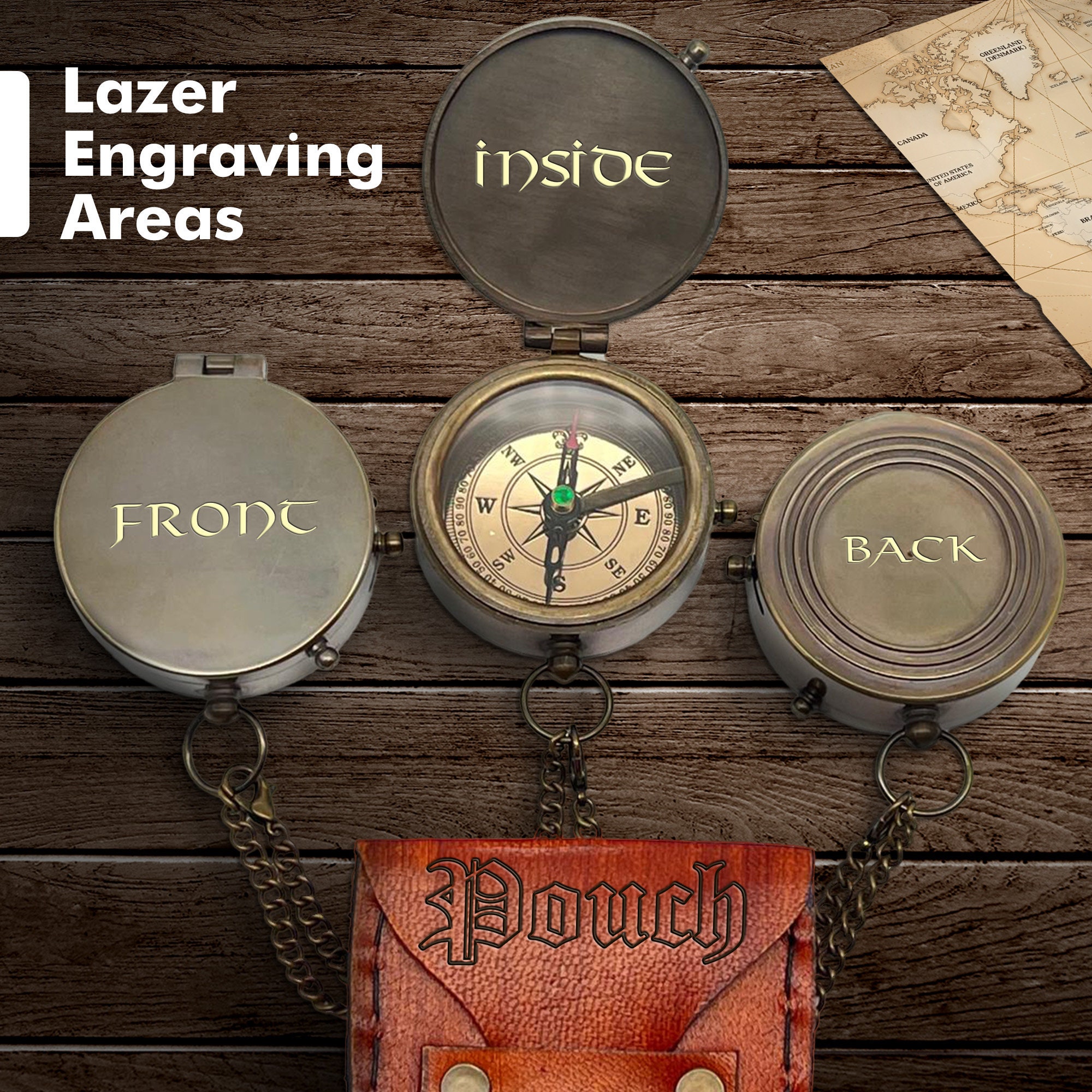 Nordic Compass, Viking Vegvisir Engraved Compass,norse Mythology ...