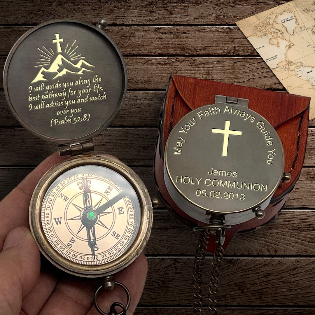 Personalized Gift Compass, Baptism Compass, First Holy Communion ...