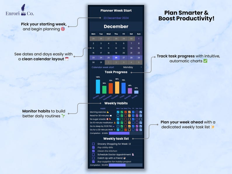 Weekly Planner, Daily Schedule Planner, Task Tracker, to Do List, Daily ...