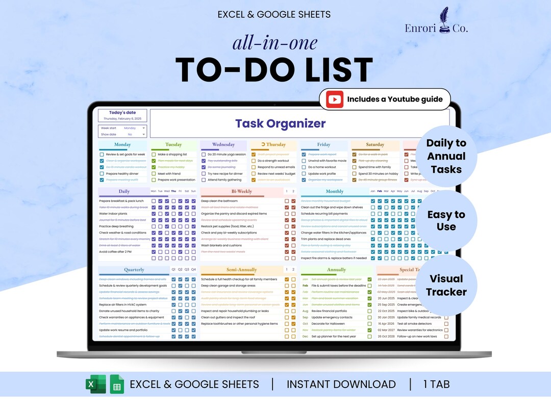 To Do List, Task Tracker, Daily Weekly Planner, Daily Schedule, Monthly ...