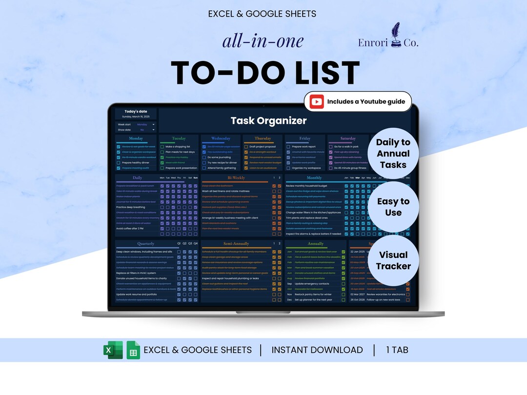 To Do List, Task Tracker, Daily Weekly Planner, Daily Schedule, Monthly ...