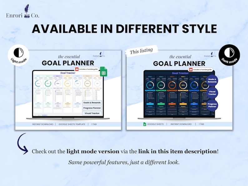 Goal Planner Spreadsheet, Yearly Monthly Goals, Annual Goal Tracker ...