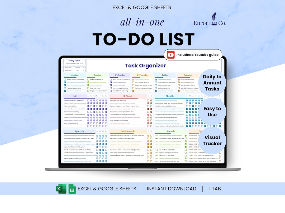 To Do List, Task Tracker, Daily Weekly Planner, Daily Schedule, Monthly ...