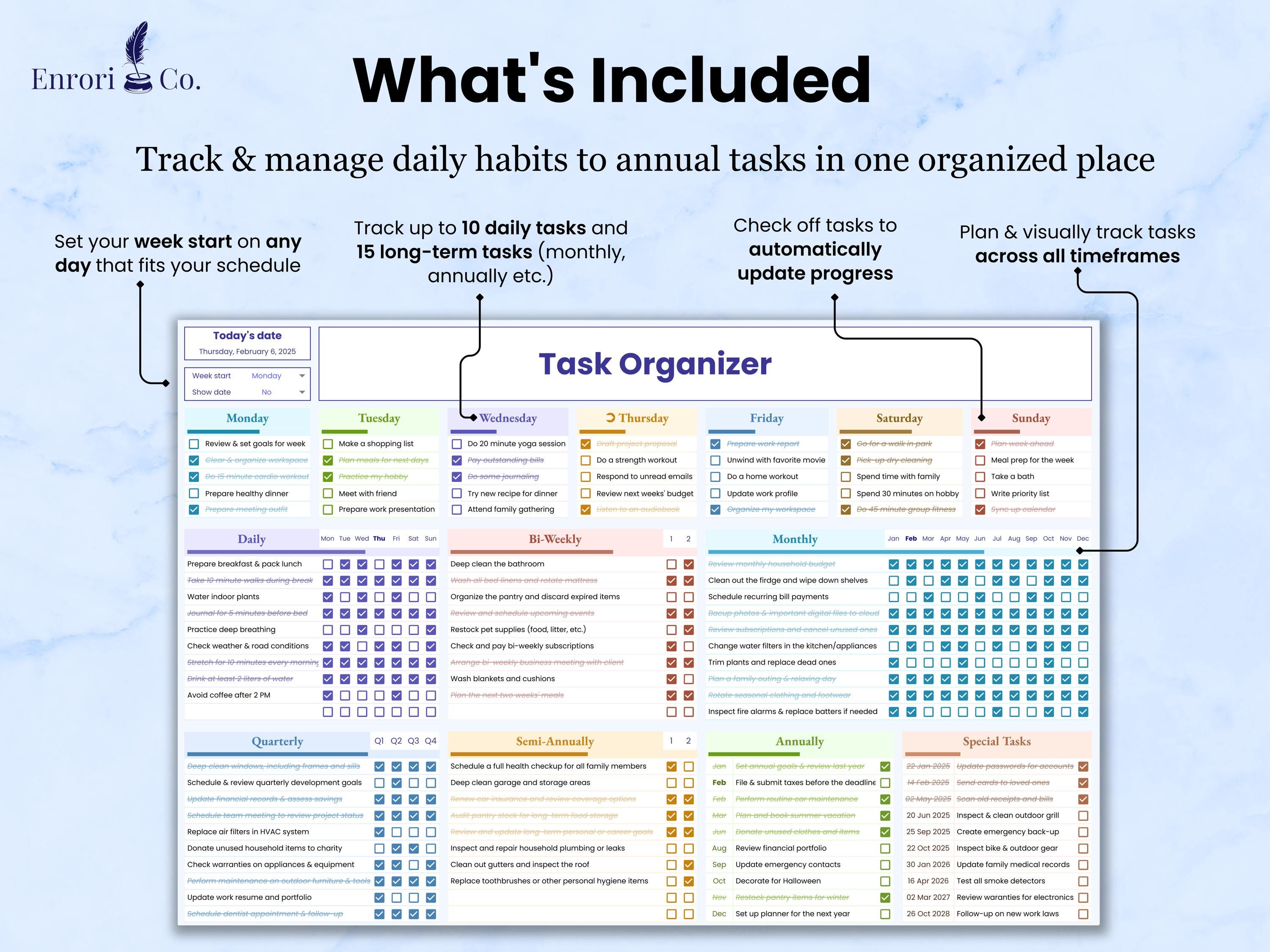 To Do List, Task Tracker, Daily Weekly Planner, Daily Schedule, Monthly ...