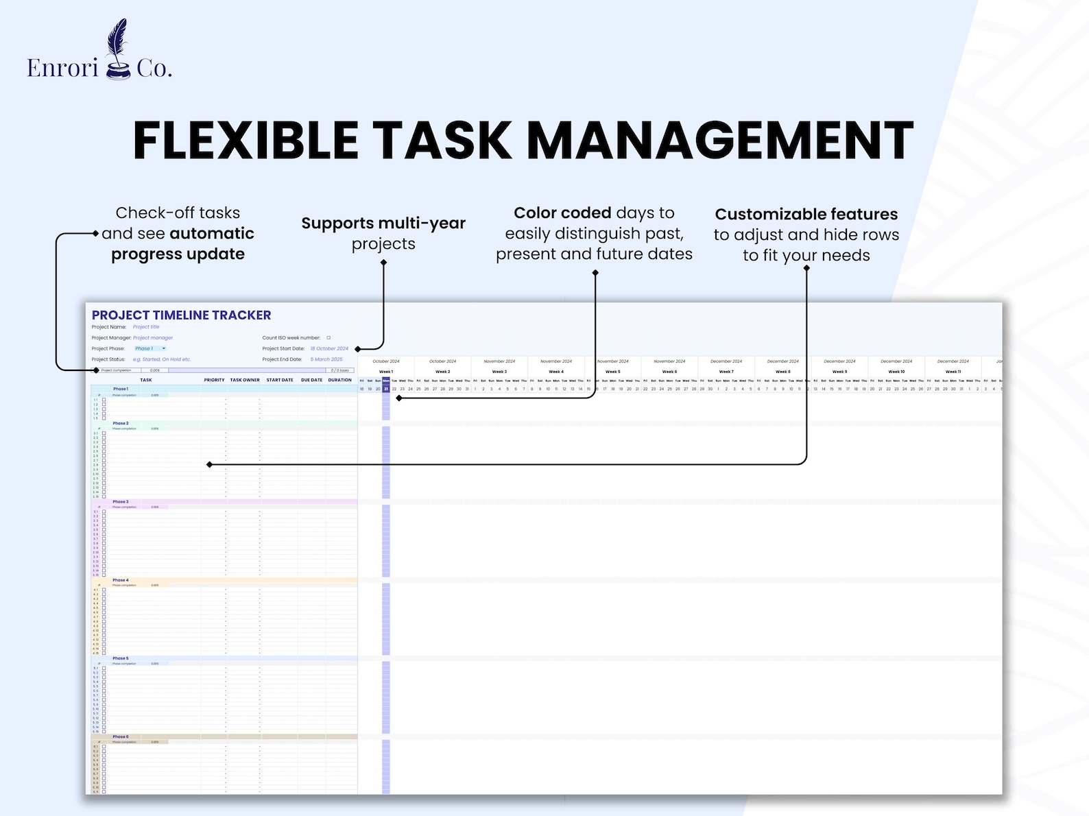 Project Timeline Tracker, Gantt Chart, Small Business Project Planner ...