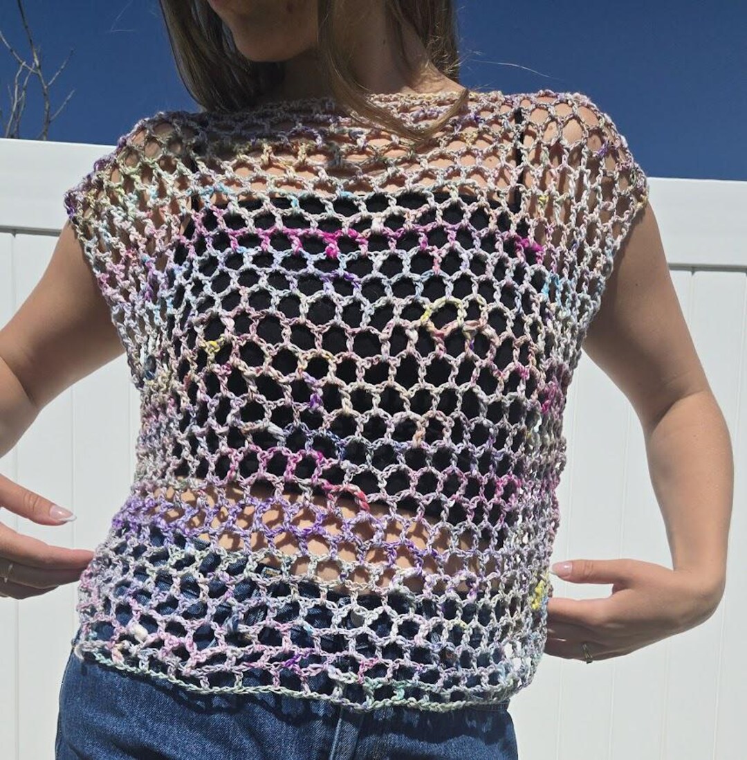 Summer Lovin' Cover Up. Crochet Mesh Top, Easy, Made to Measure, Simple ...