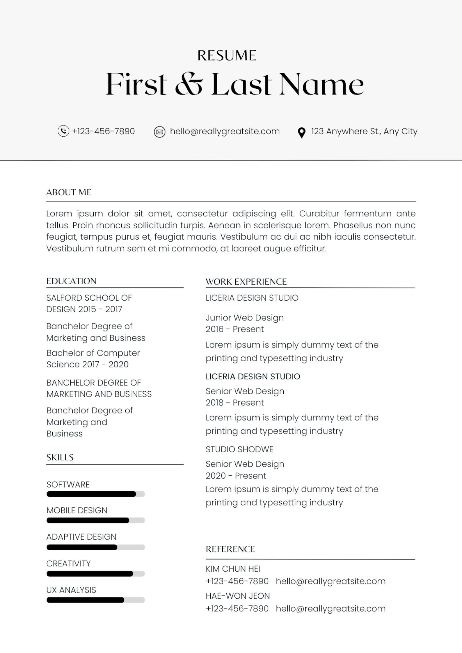 Fully Customizable Resume Templates | Professional, Modern, and Easy to ...