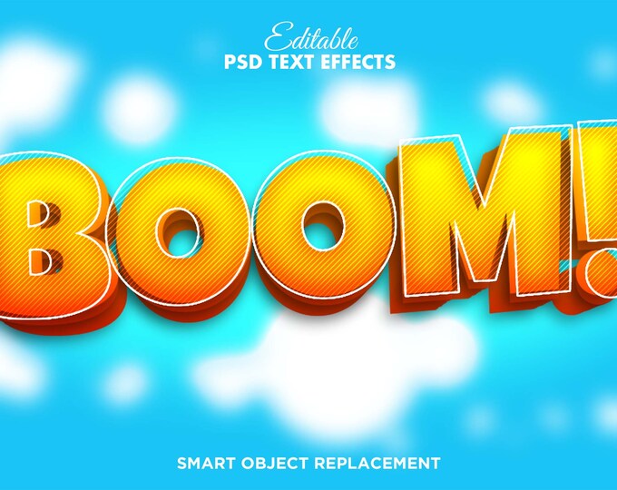 PSD Photoshop Boom Cartoon Effect - Etsy