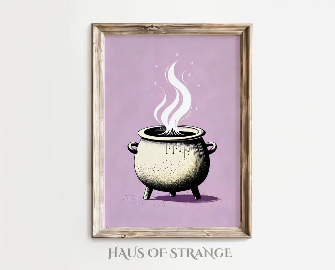 Kids Halloween Print Magical Cauldron Printable Artwork Purple Bedroom ...