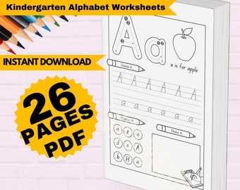 Alphabet Tracing Worksheets, Handwriting Practice Sheets for Kids ...