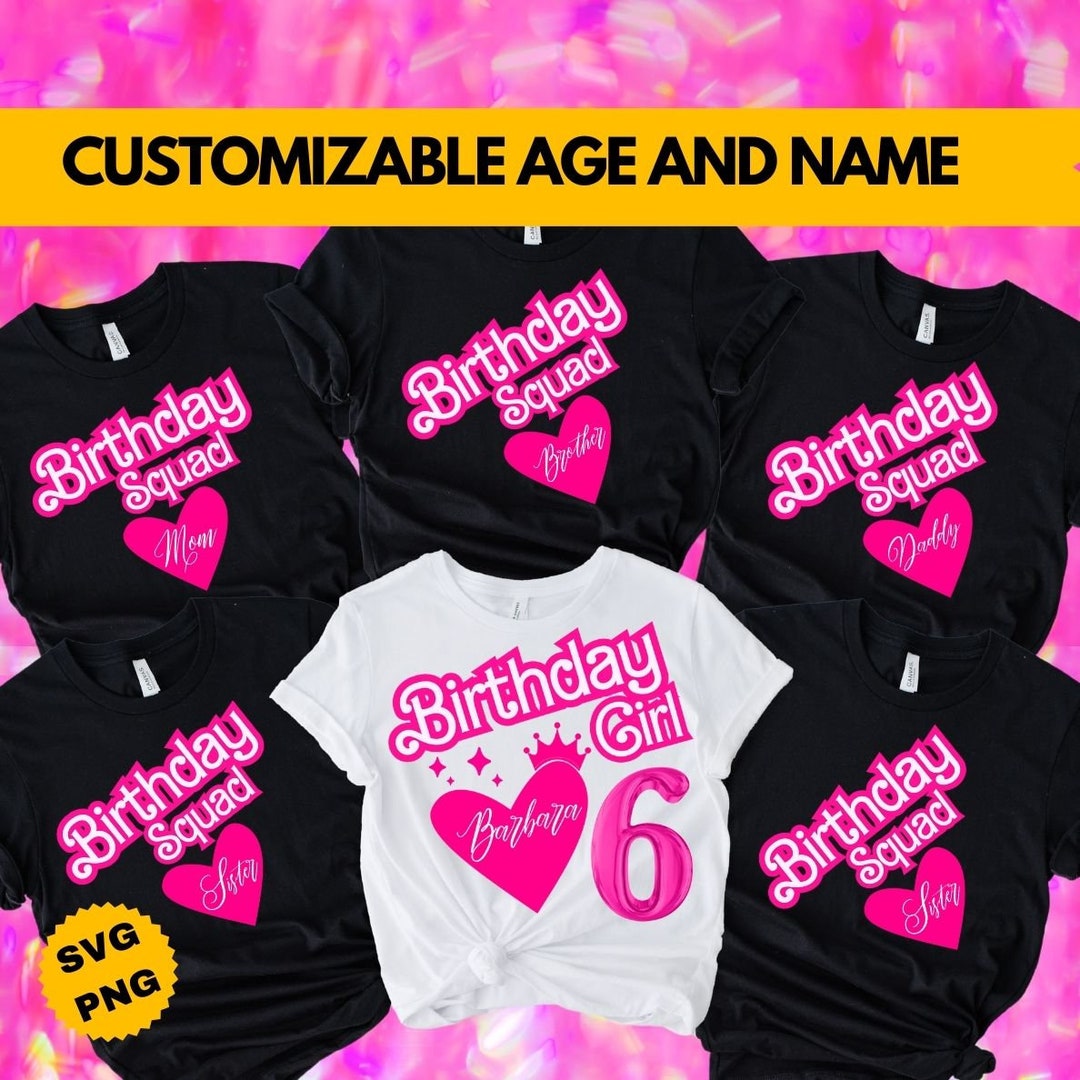 Birthday Girl Squad Girl Birthday Shirt, Personalized Birthday Party ...