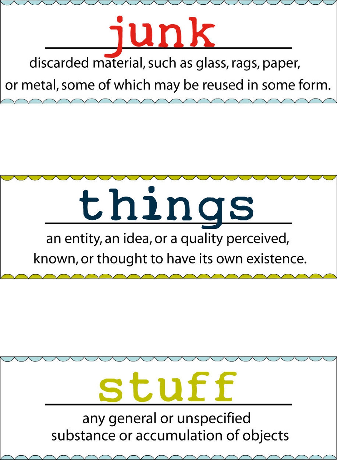 Stuff, Junk, Things - Fabric Labels - Etsy