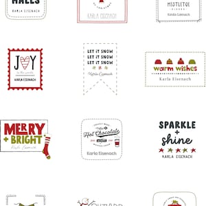 Christmas Personalized Labels - Full Sheet - Etsy