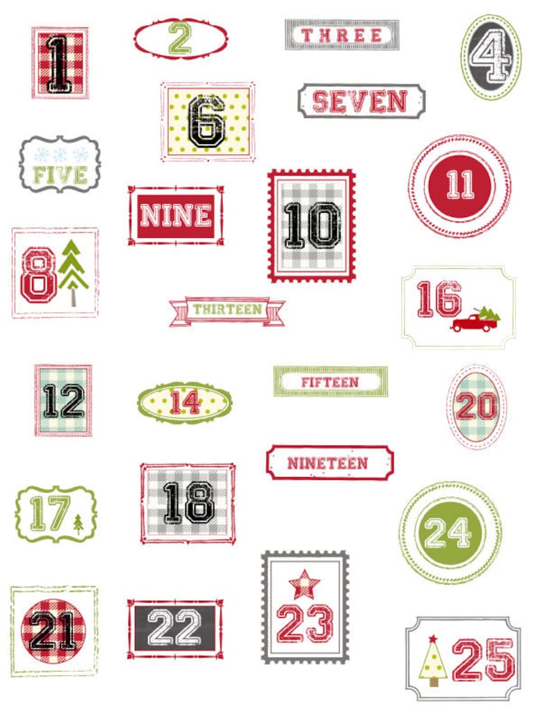 Countdown to Christmas Iron on Labels - Etsy