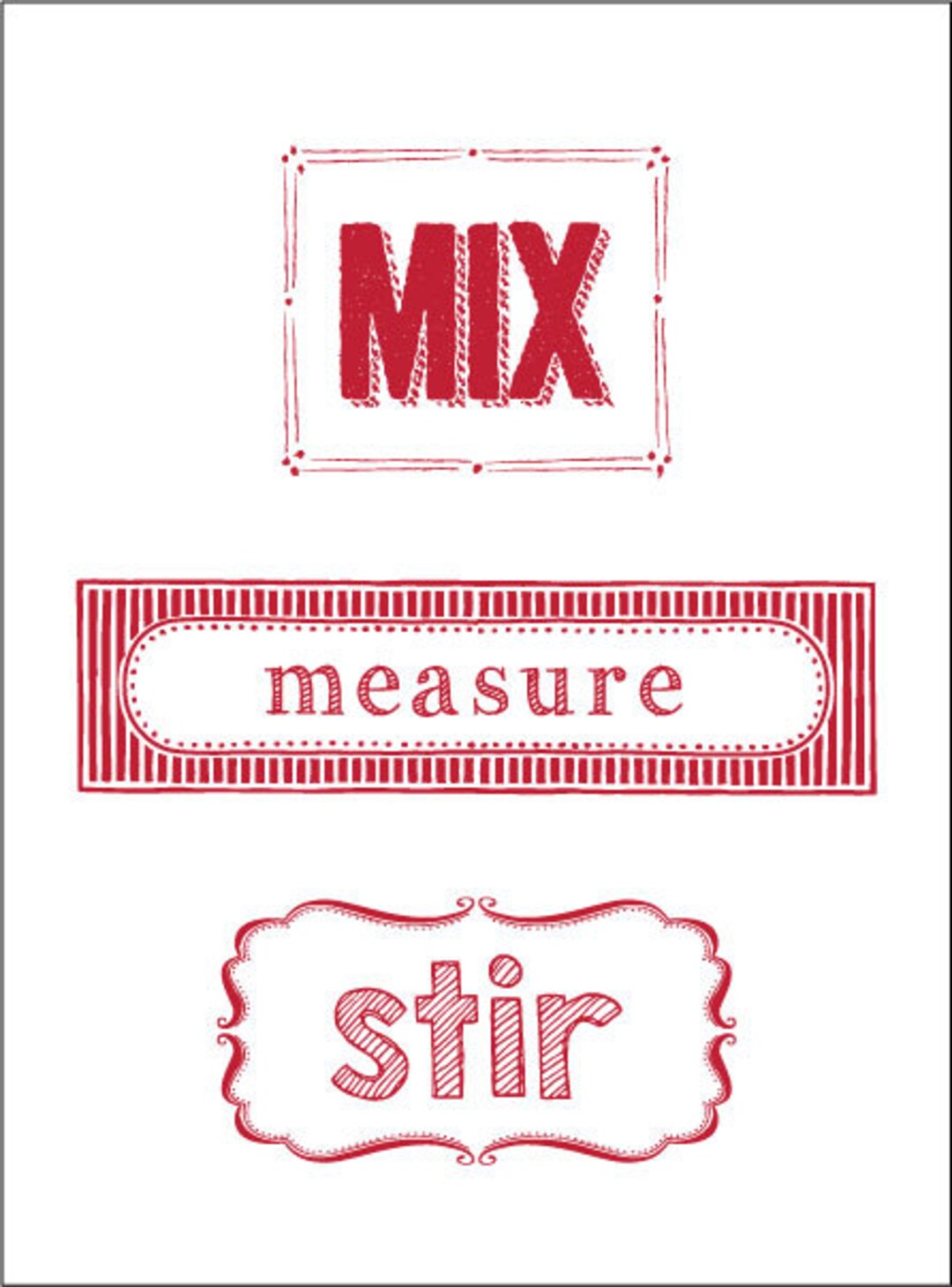 Mix, Measure, Stir Iron on Label - Etsy
