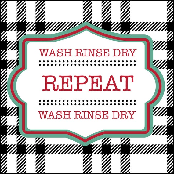 Wash Rinse Dry Repeat Label - Etsy