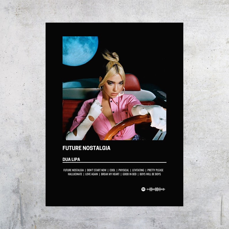 Future Nostalgia Dua Lipa Poster Digital Download Wall Art Dua Lipa Album Music Album Cover Wall ...