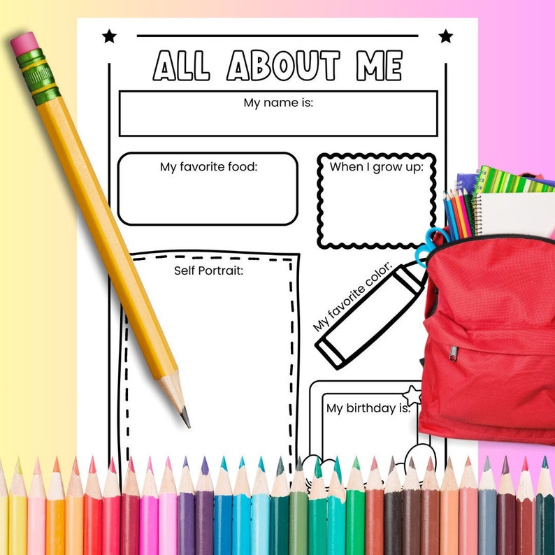 All About Me Printable, All About Student Packet, Homeschool Activity ...