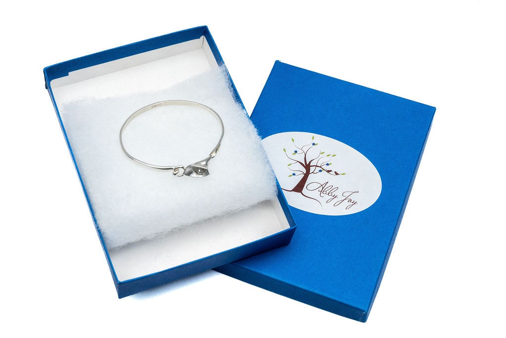 Lily Bangle, Lily of the Valley Silver Bracelet, Peace Bangle, Floral ...