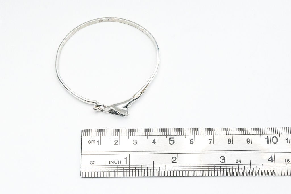 Lily Bangle, Lily of the Valley Silver Bracelet, Peace Bangle, Floral ...