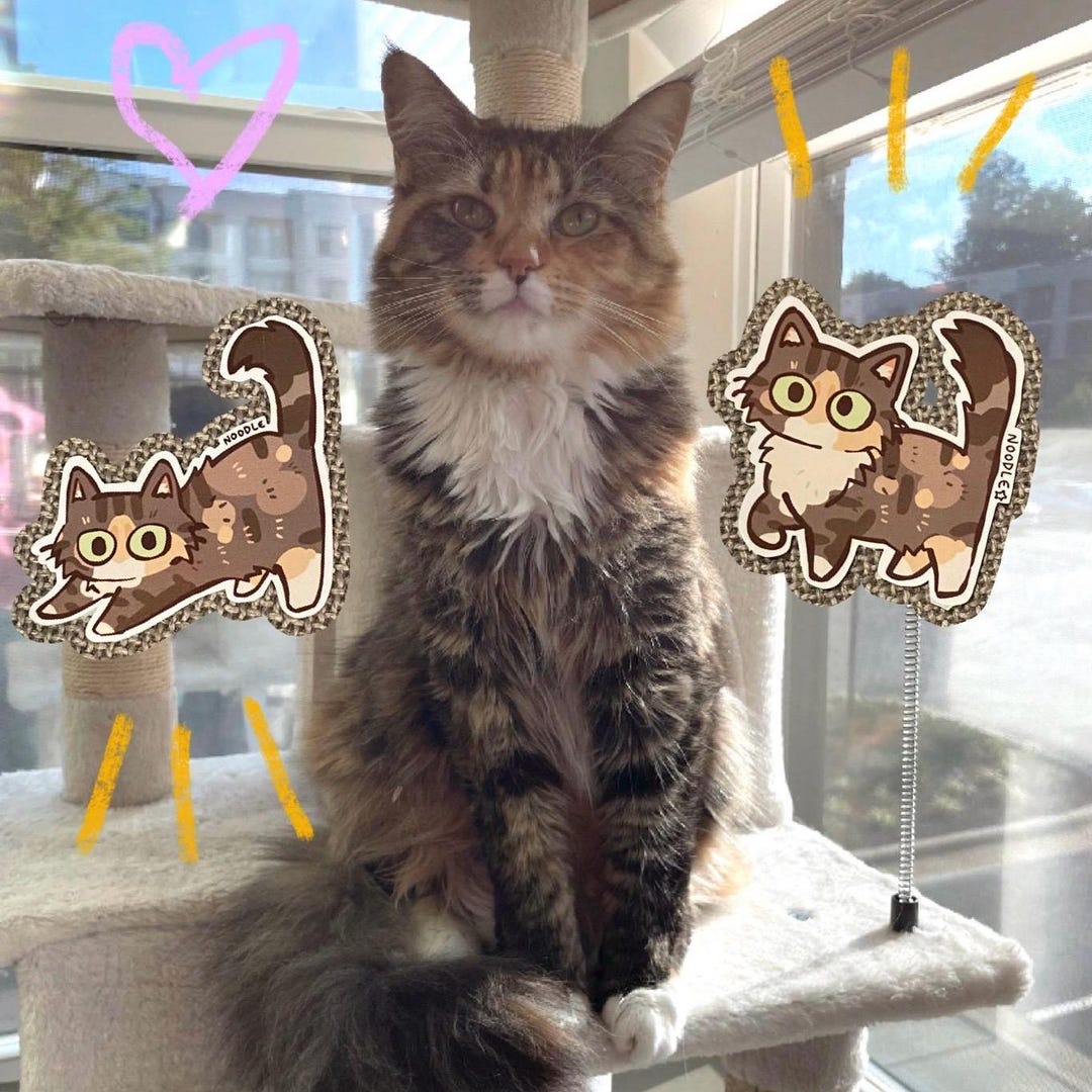 Personalized Cat Stickers - Hand Drawn | Custom Pet Stickers, Cat ...