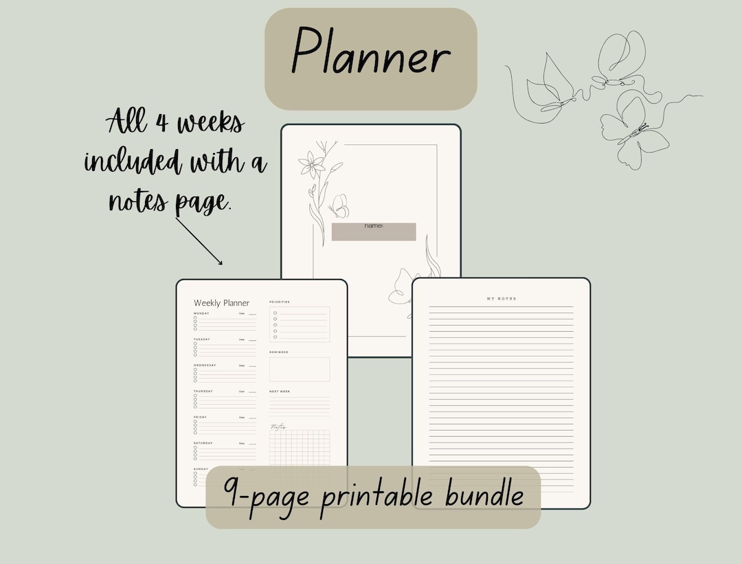 4-week Planner, Goal-setting Planner, Minimal Planner, Note Taking ...