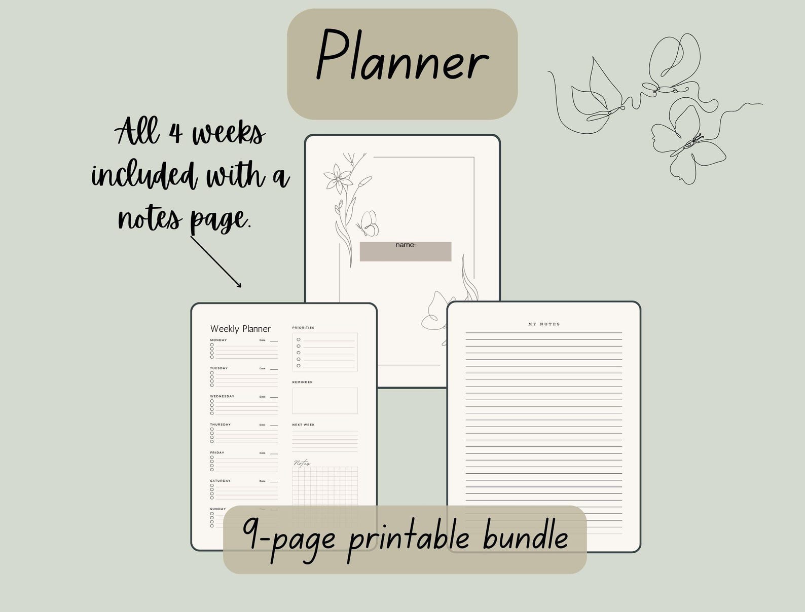 4-week Planner, Goal-setting Planner, Minimal Planner, Note Taking ...